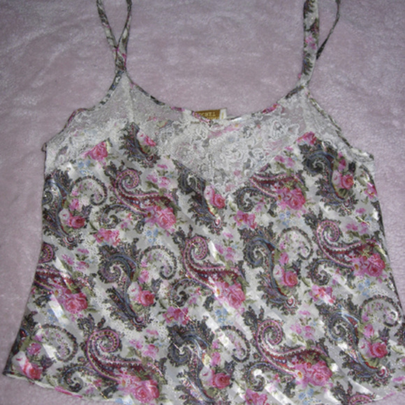 Victoria's Secret | Tops | Vintage Gold Label Pink Rose Paisley ...
